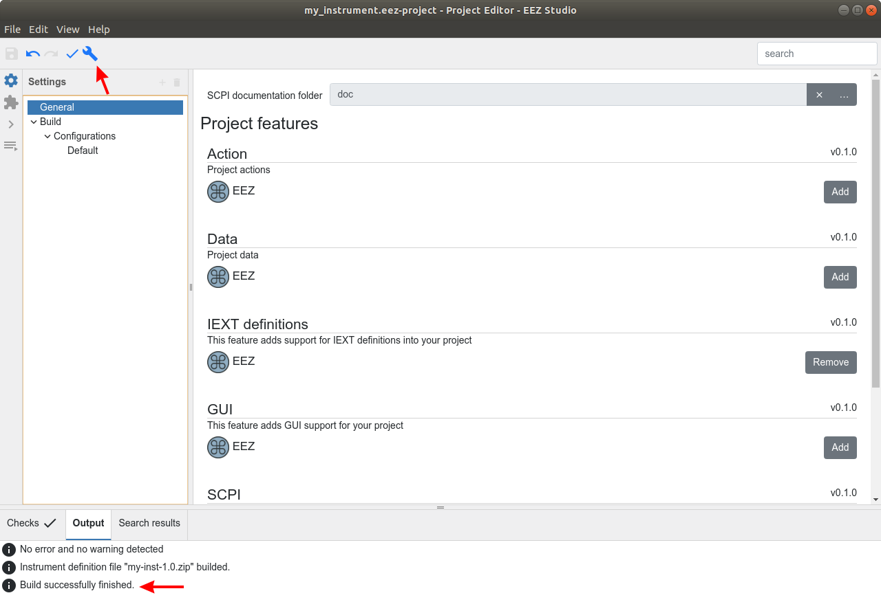 EEZ project – Check and build IEXT – EEZ